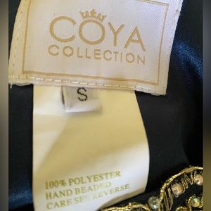 Coya Collection | Dresses | Midnight Blue Strapless Dress With Gold ...